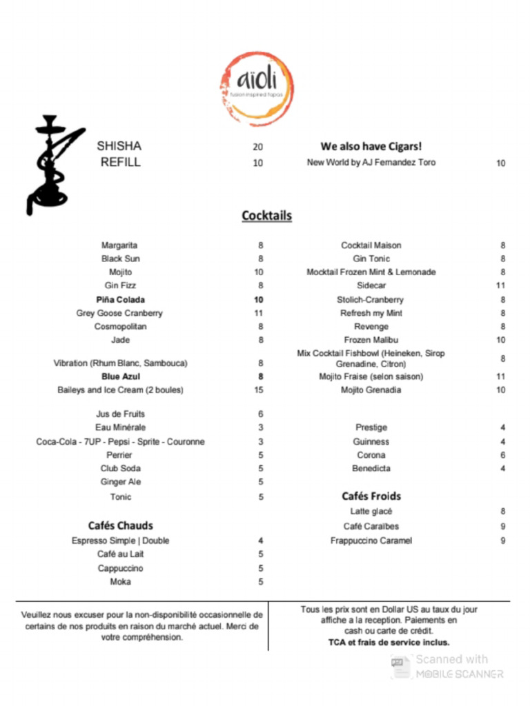 Menu Cocktails Dec 10 2024 PDF | PDF