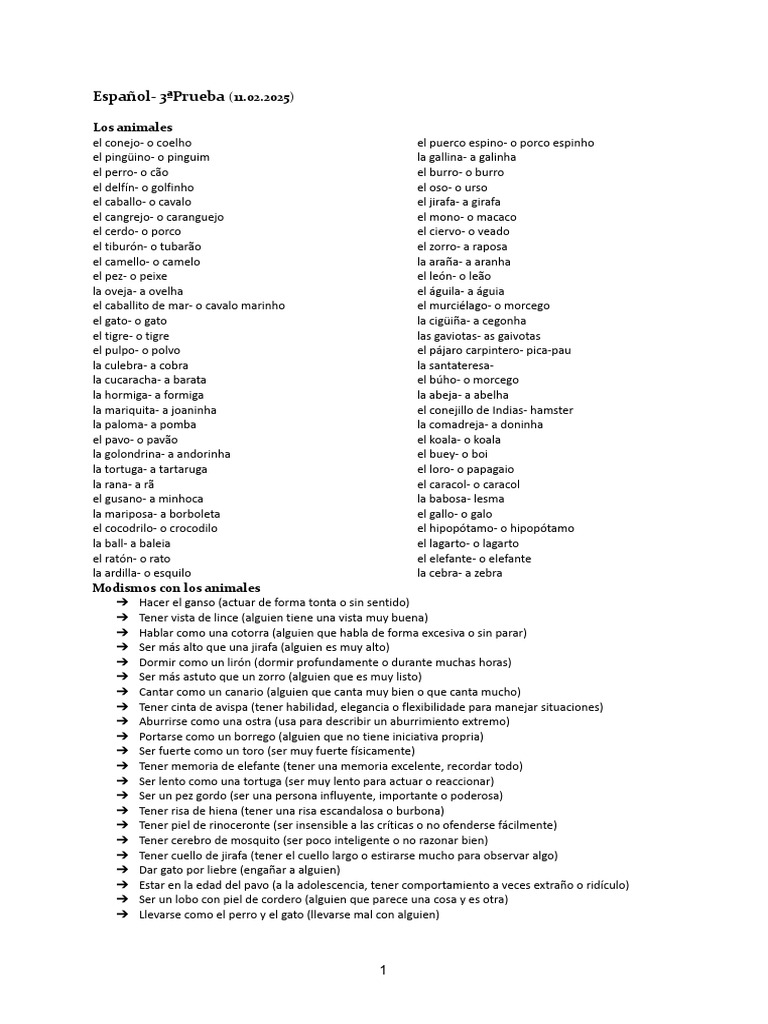 Español - 3 Prueba | PDF | Verbo | Sintaxis