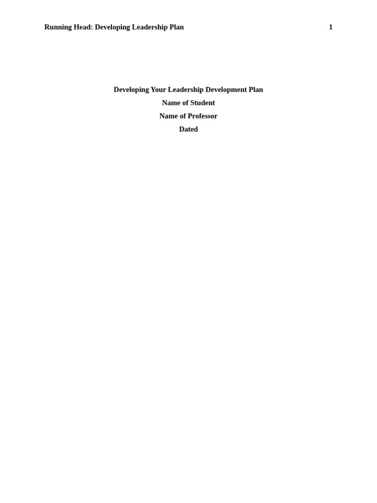 Leadership Development Plan Guide | PDF | Goal | Leadership