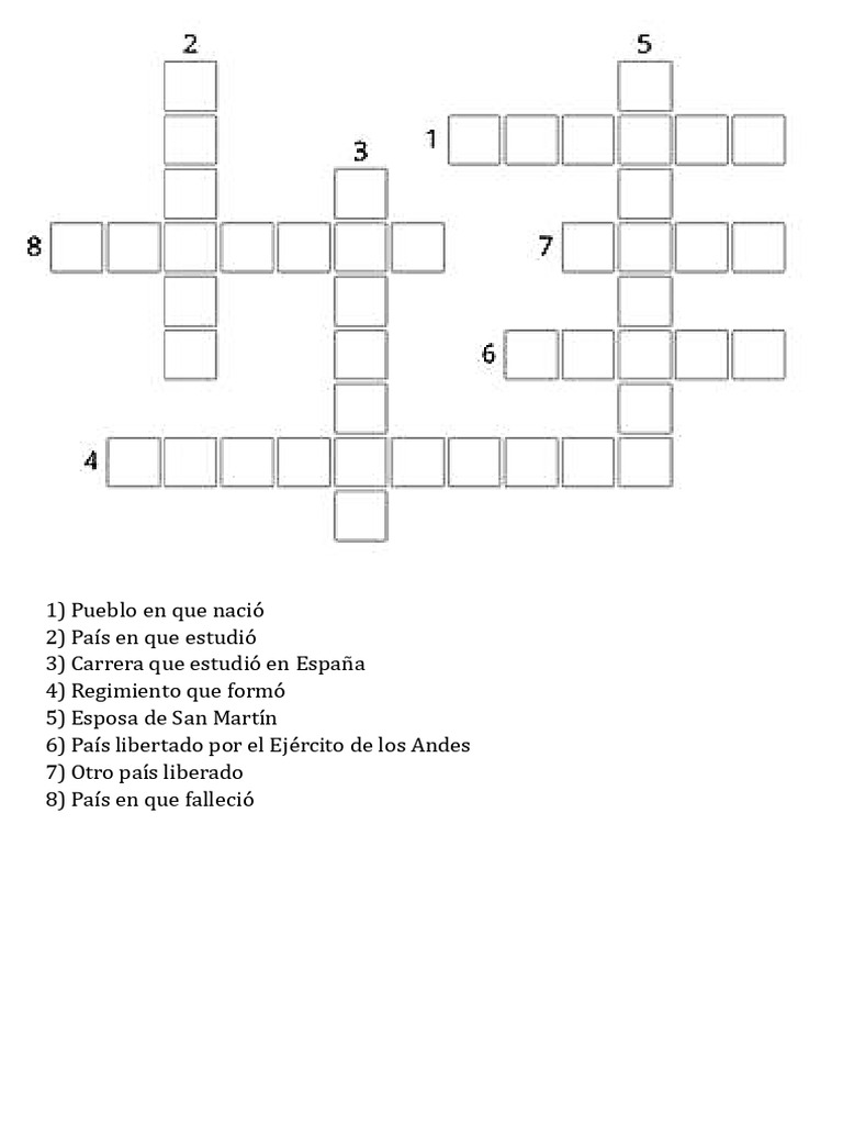 Crucigrama San Martín | PDF