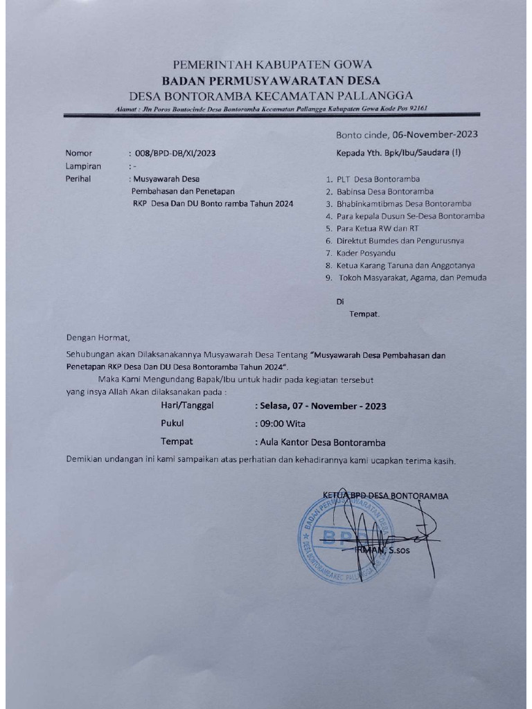 Musdes Penetapan Dan Pembahasan RKP | PDF