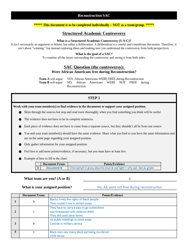 Reconstruction SAC (1) | PDF