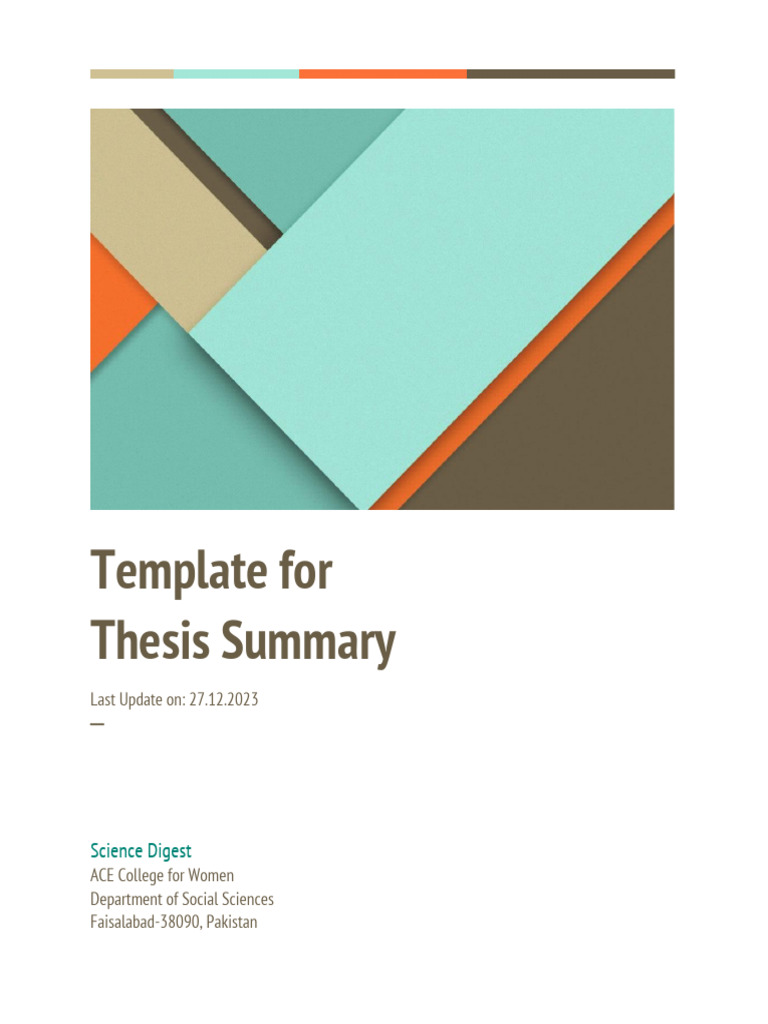 sd_thesis | PDF | Science | Thesis