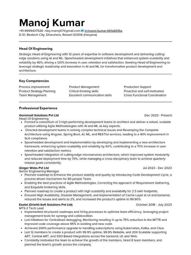 Manoj’s resume | PDF | Software Development Process | Information Technology