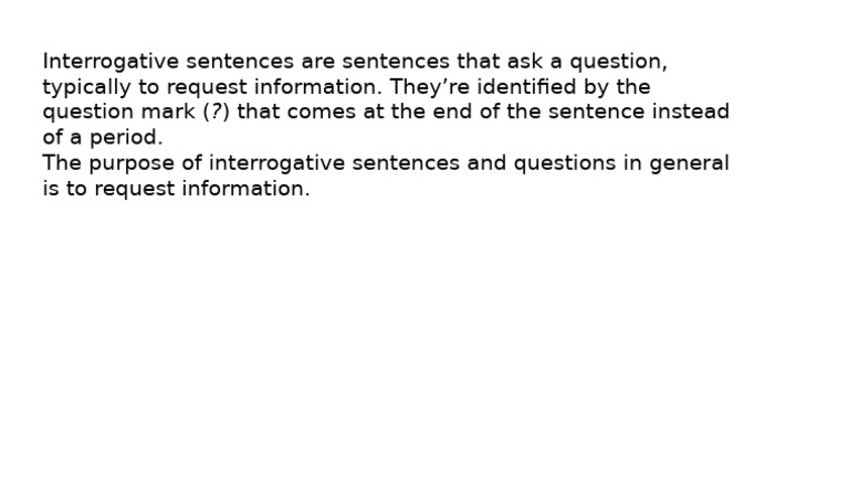 Interrogation Sentences | PDF