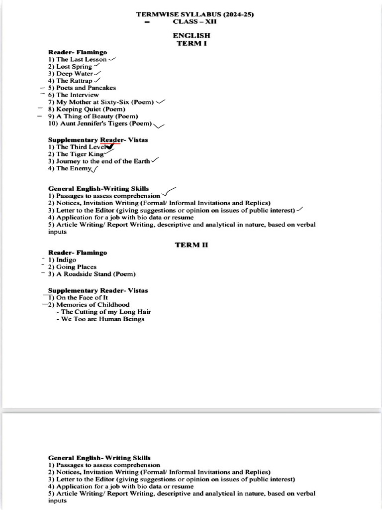 Syllabus 12th | PDF
