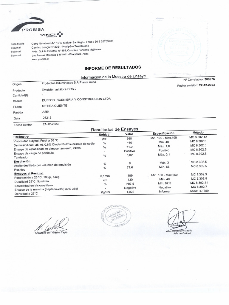 Certificado CRS-2 238790 | PDF