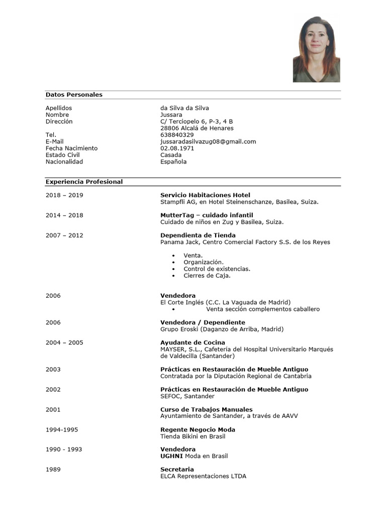Curriculum Vitae Jussara da Silva | PDF