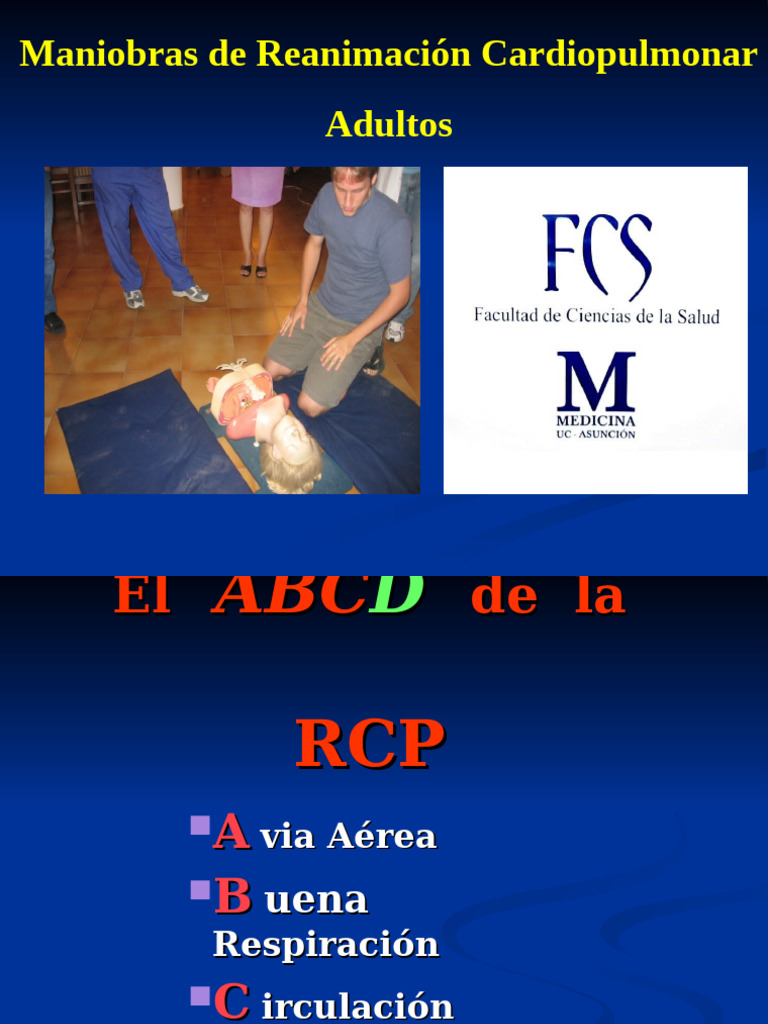 Clase Practica RCP en El Adulto | PDF | Reanimación cardiopulmonar | Cardiología