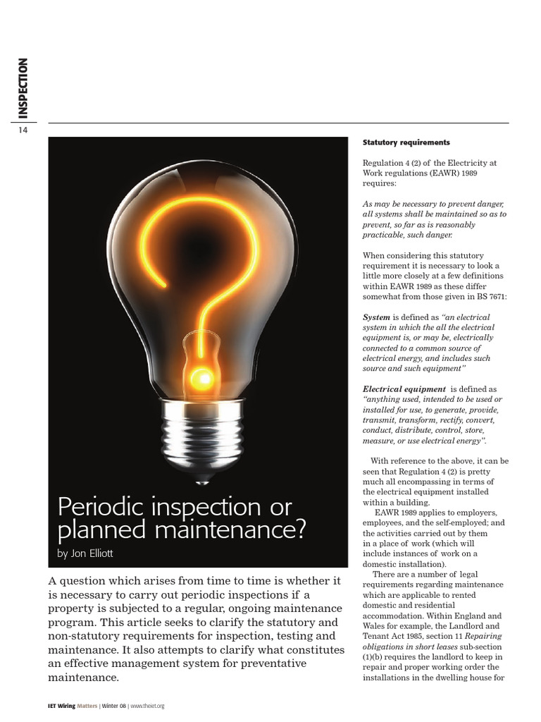 Periodic Inspection Requirements Explained | PDF | Safety | Landlord