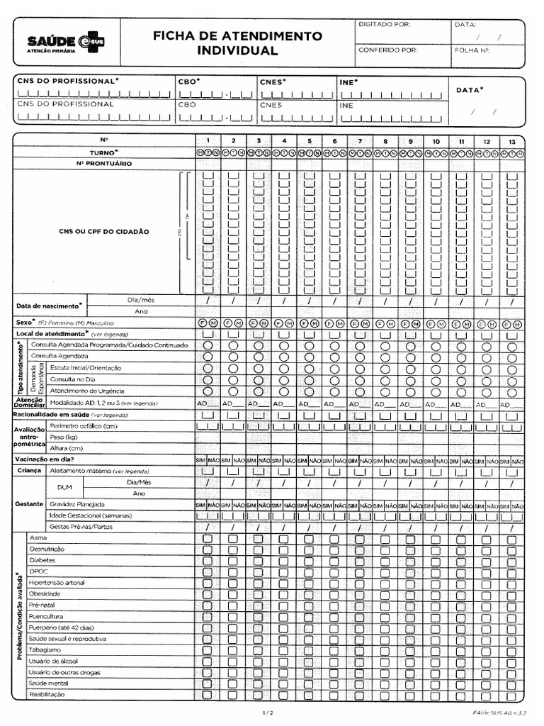 Ficha de Atendimento Individual | PDF
