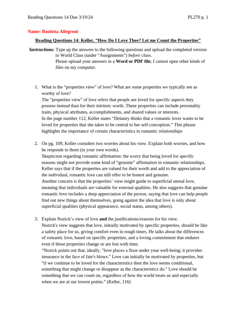 Analyzing Love: Properties and Perspectives | PDF | Love | Romance (Love)