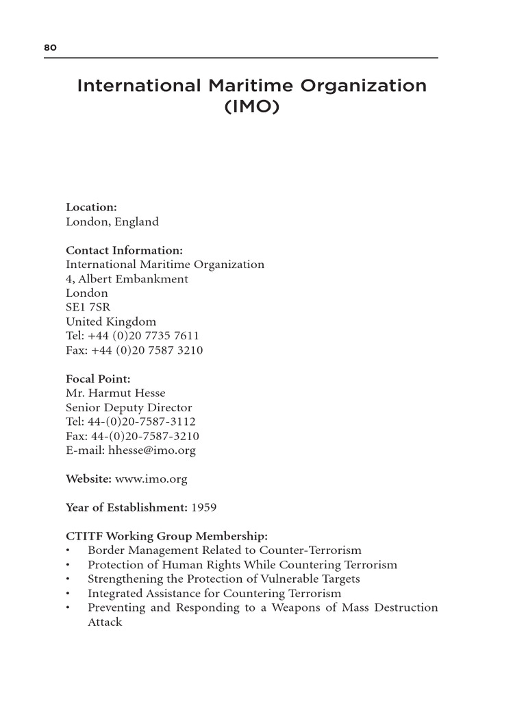 International Maritime Organization Overview | PDF | National Security ...
