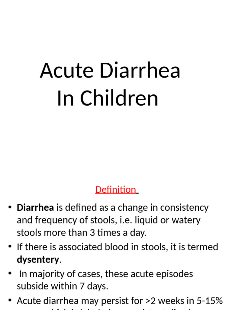 Understanding Acute Diarrhea in Children | PDF | Diarrhea | Medical ...