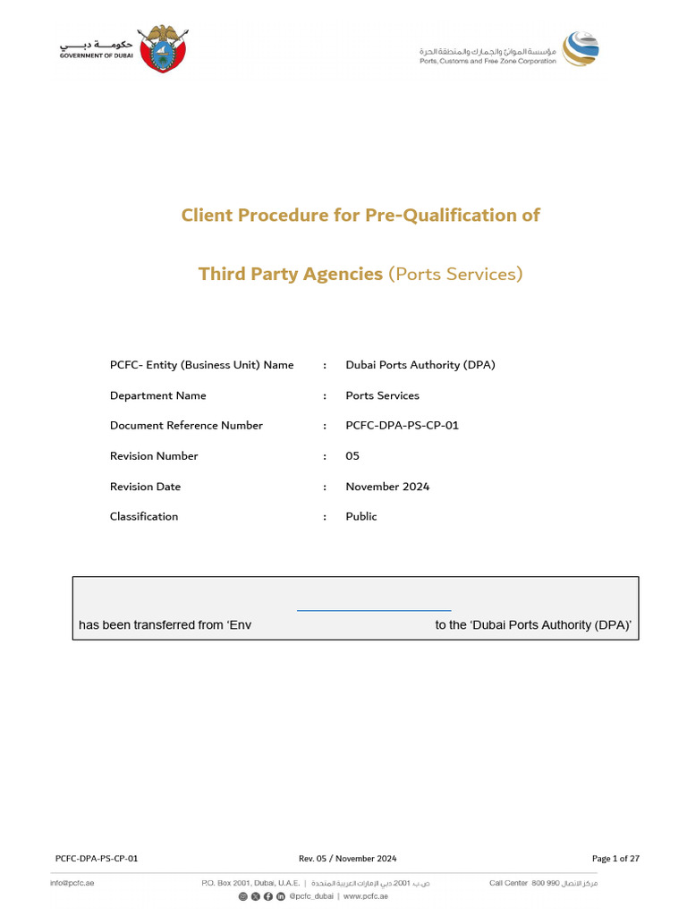 PCFC-DPA-PS-CP-01, PreQualification of Third Party Agencies | PDF | Underwater Diving ...