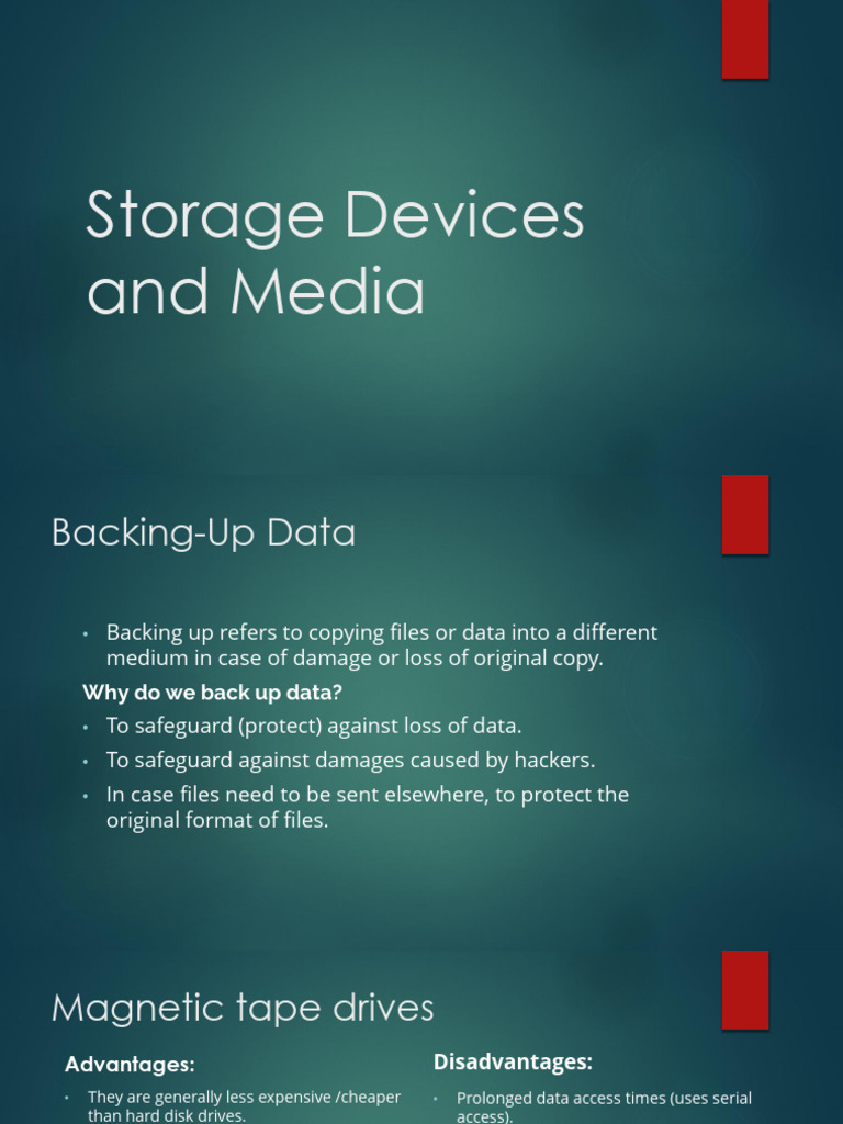 Storage Devices and Media | PDF | Computer Data Storage | Backup