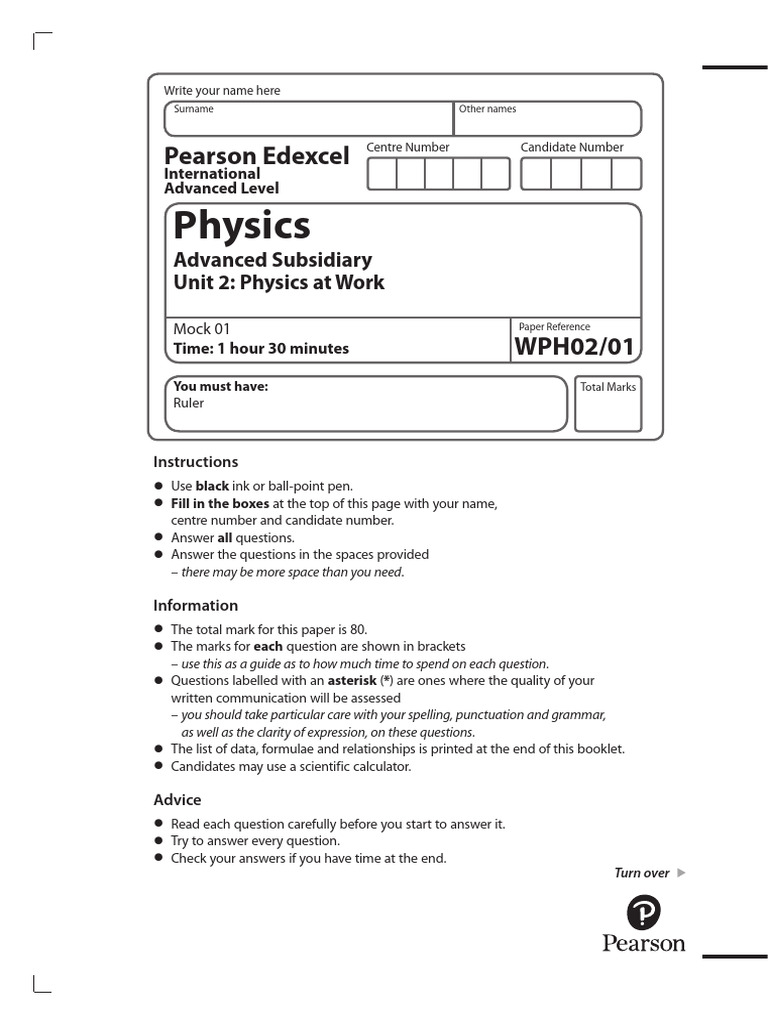 Mock 01 Questionpaper-Unit2 | PDF | Photoelectric Effect | Frequency