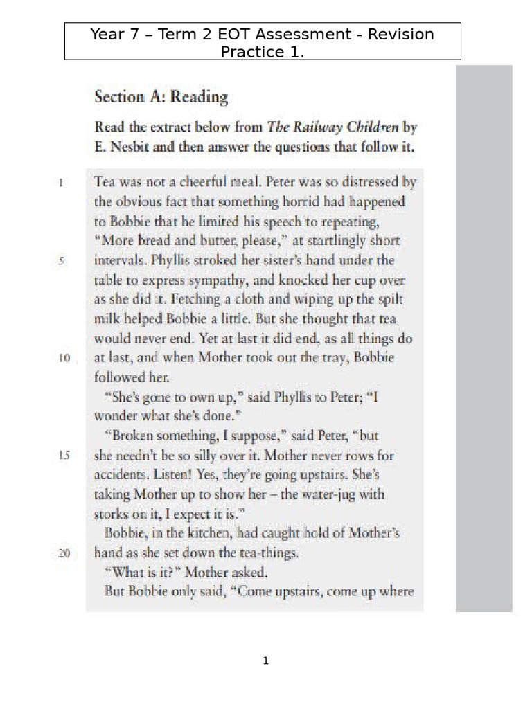 Year 7 - Assessment Practice 1 | PDF