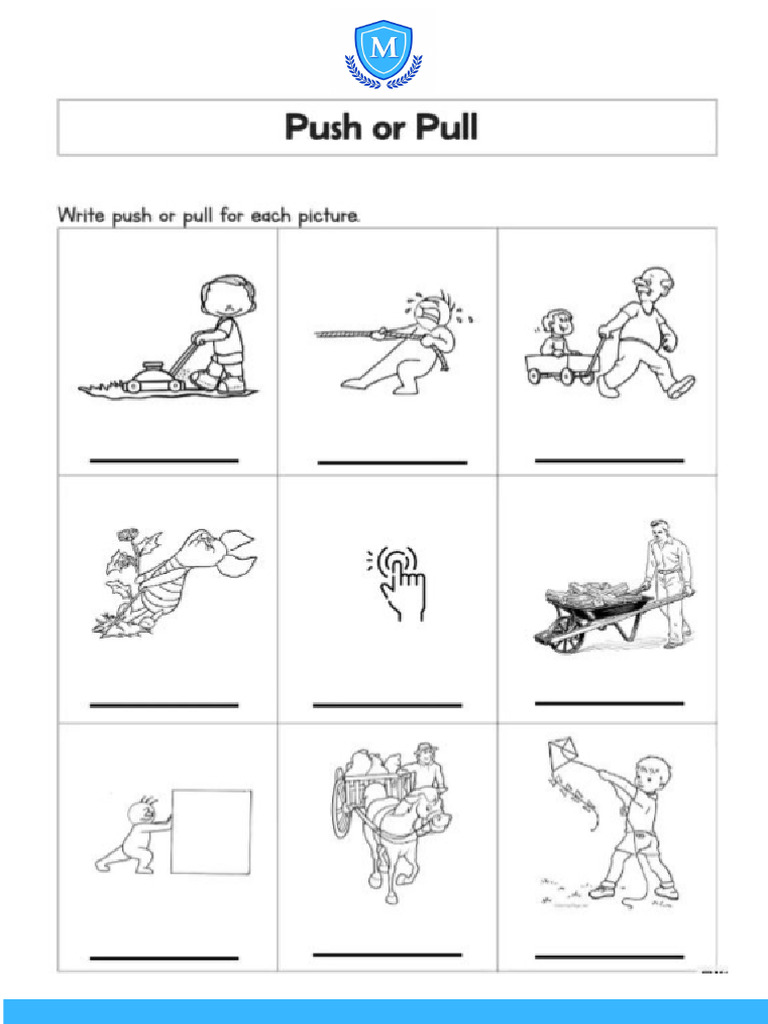 Year 1 Science: Push or Pull Worksheet | PDF