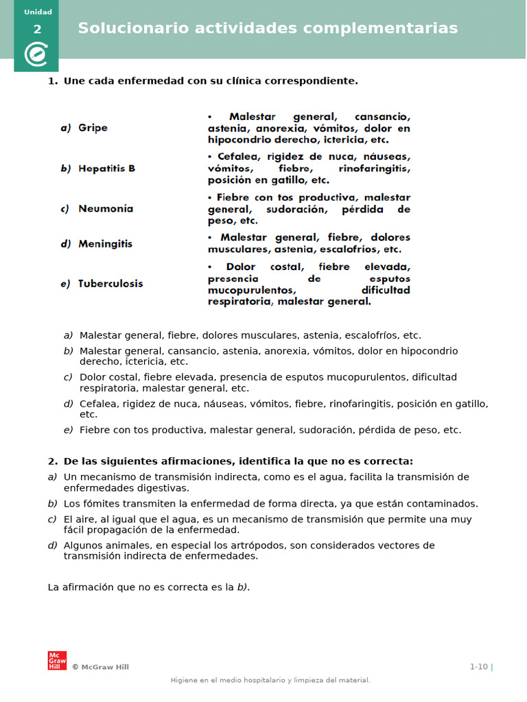 U02 Sol 002 | PDF | Medicina CLINICA | Especialidades Medicas