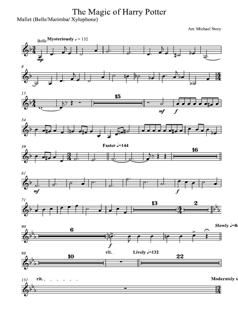 The Magic of Harry Potter - Mallet (Bells - Marimba - Xylophone) | PDF