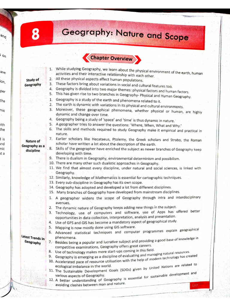 Geo 12th chp 8 Geo_Nature & scope target que & ans | PDF