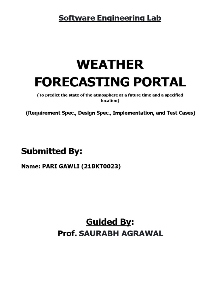 Weather Forecasting Software Project | PDF | Weather Forecasting | Usability
