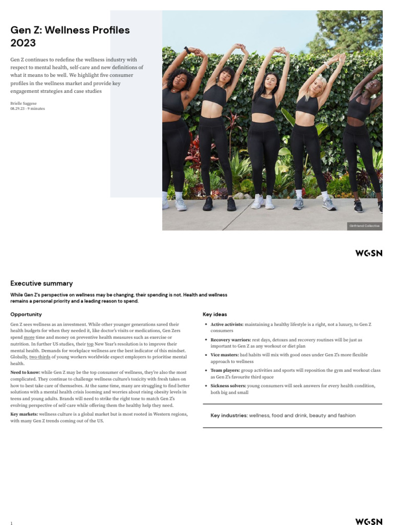 Gen Z's Evolving Wellness Perspectives | PDF | Physical Fitness ...