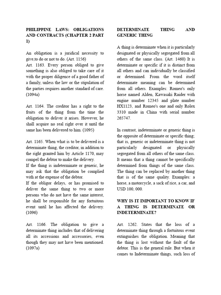 Philippine Laws_ Obligations and Contracts | PDF | Damages | Legal ...