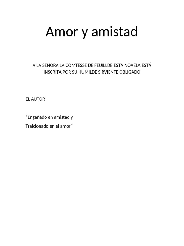 Amor Y Amistad Pdf Amor