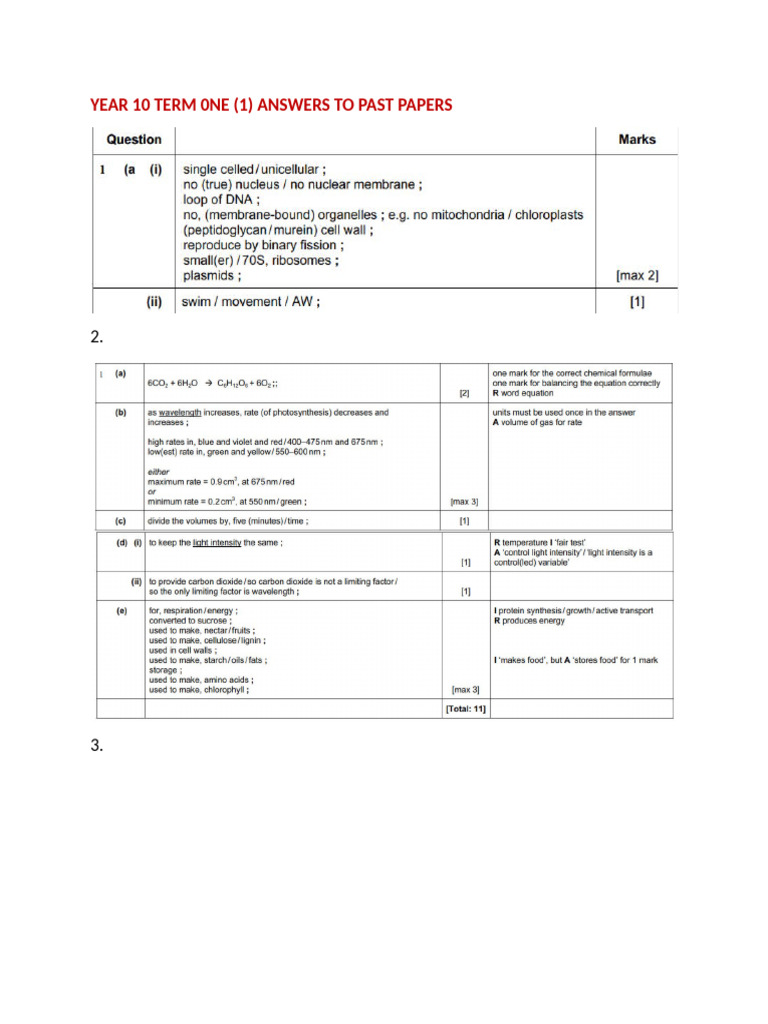 Year 10 Revision Past Papers January 2025 MS | PDF