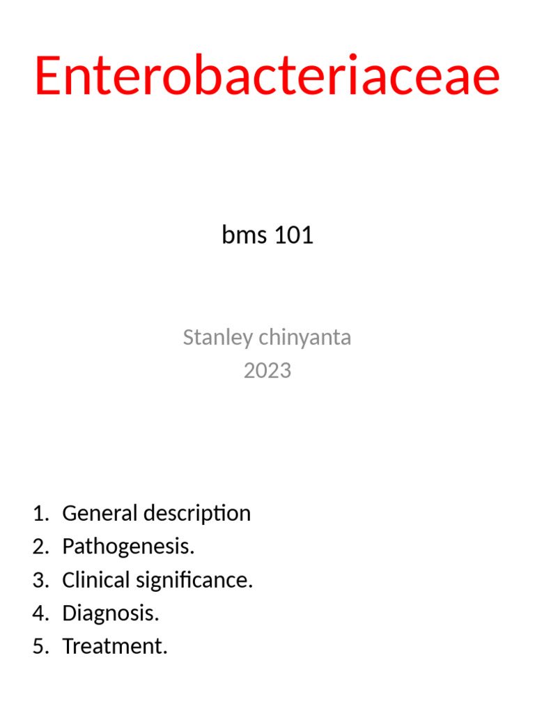 Overview of Enterobacteriaceae Pathogens | PDF | Salmonella ...