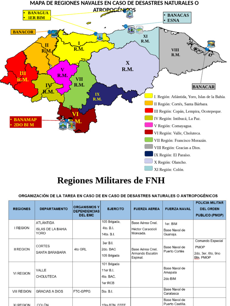Mapa de Regiones Navales para Desastres | PDF