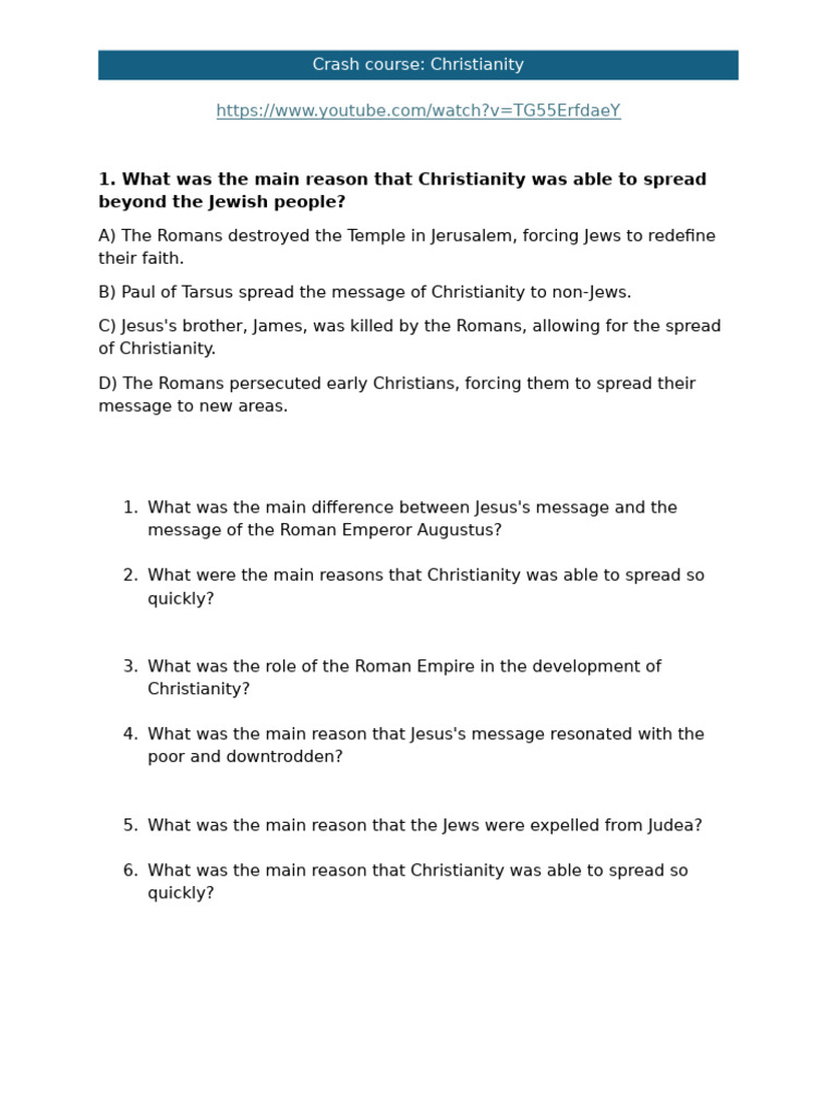 Crash Course-Christianity | PDF