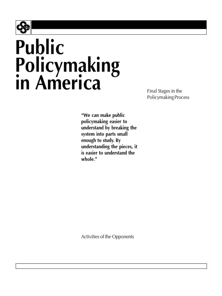 Understanding Public Policymaking Models | PDF | Policy | Elite
