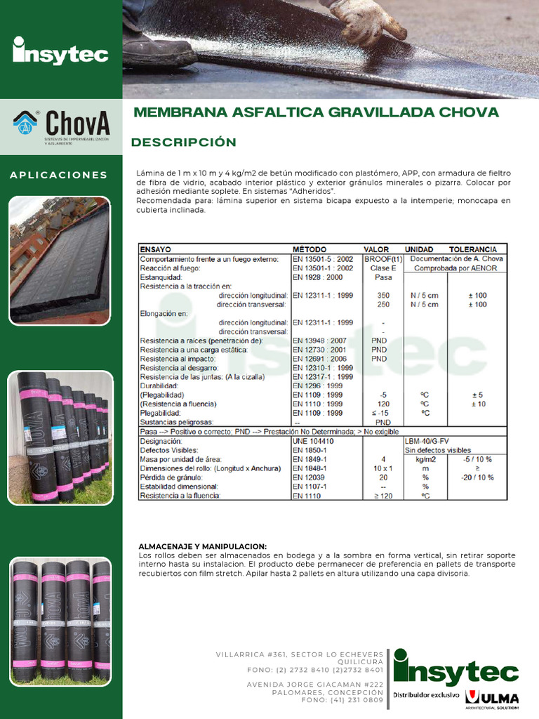 Ficha MA GRAV CHOVA INSYTEC | PDF