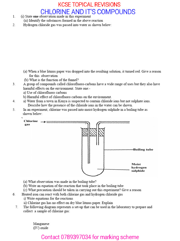 Chlorine and Its Compounds Overview | PDF | Chlorine | Chemical Reactions
