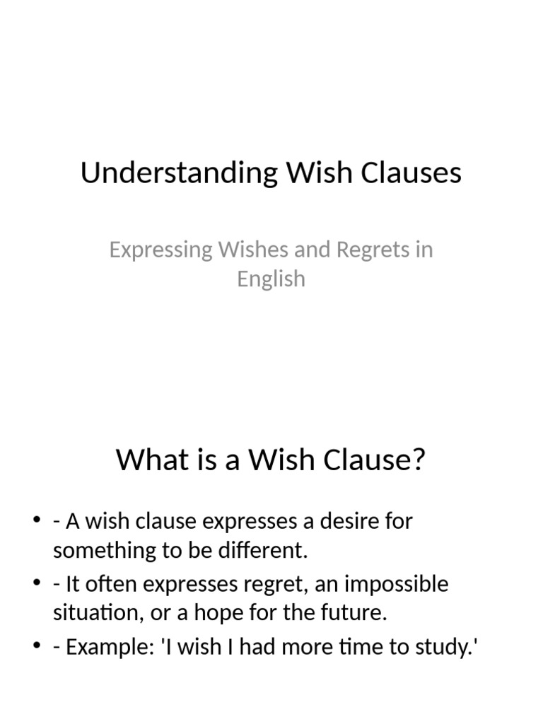 Wish Clauses Presentation | PDF