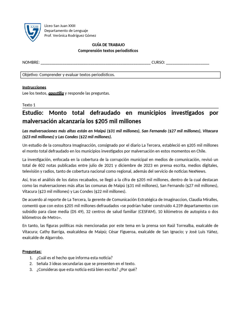 Guía MMC 1 (Apostillar, Comprender, Evaluar) | PDF | Gobierno