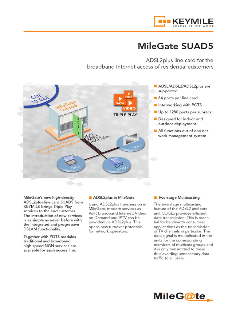 MileGate SUAD5 E | PDF | Broadband | Internet