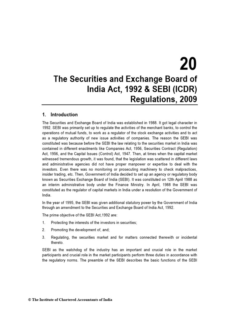 SEBI Extended Notes | PDF | Securities (Finance) | Investing