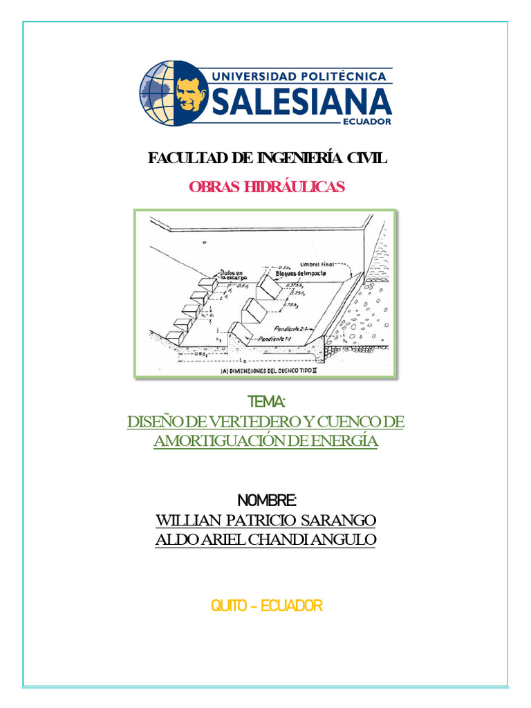 Diseño de Vertedero y Cuenco | PDF | Agua | Descarga (hidrología)