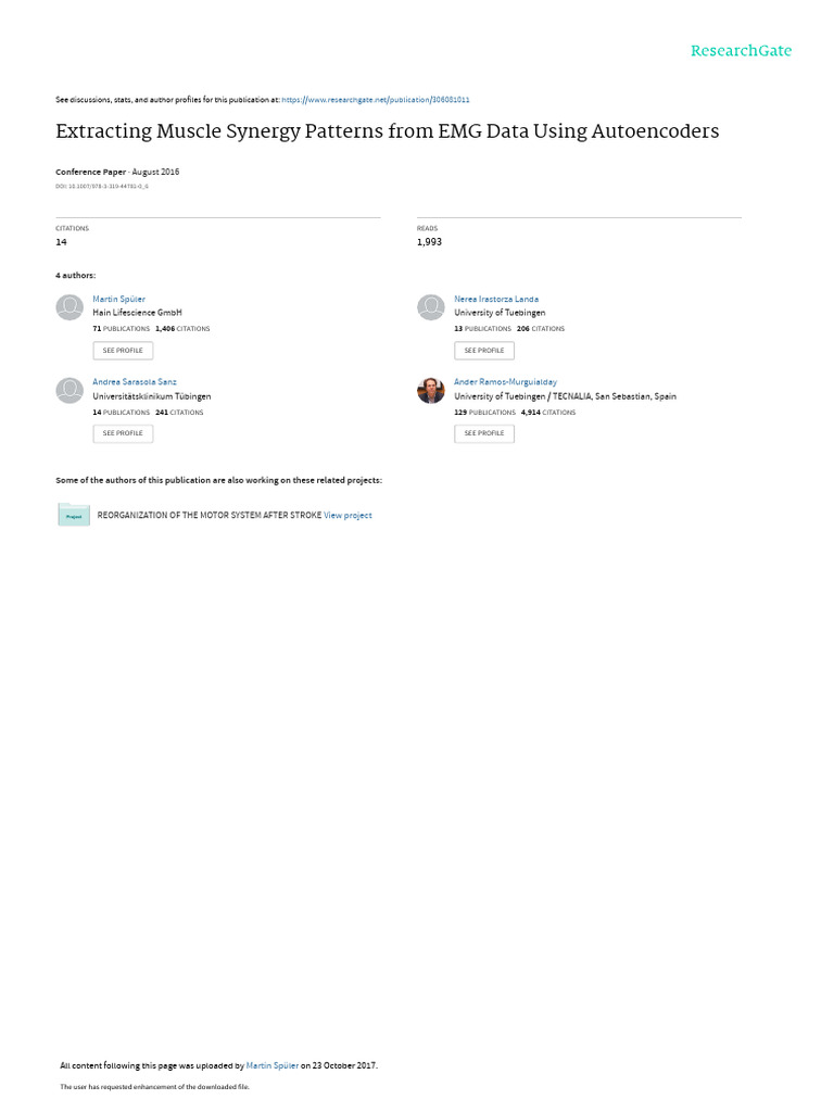 Extracting Muscle Synergy Patterns From EMG Data Using Autoencoders ...
