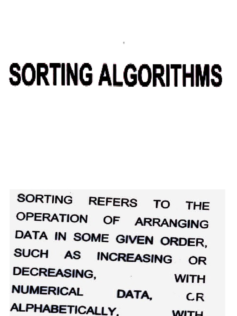 L28 sorting algorithms | PDF