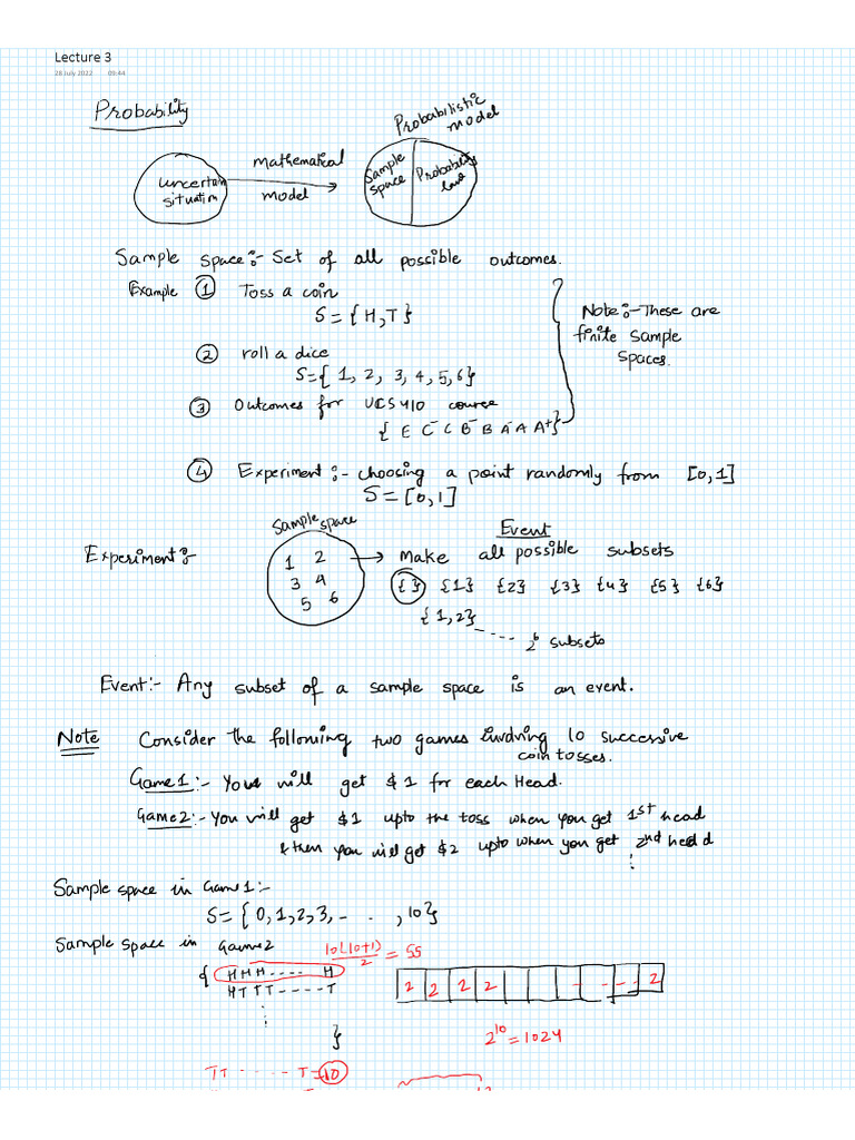 Lecture 3 Merged Merged | PDF | Mathematics | Probability Theory