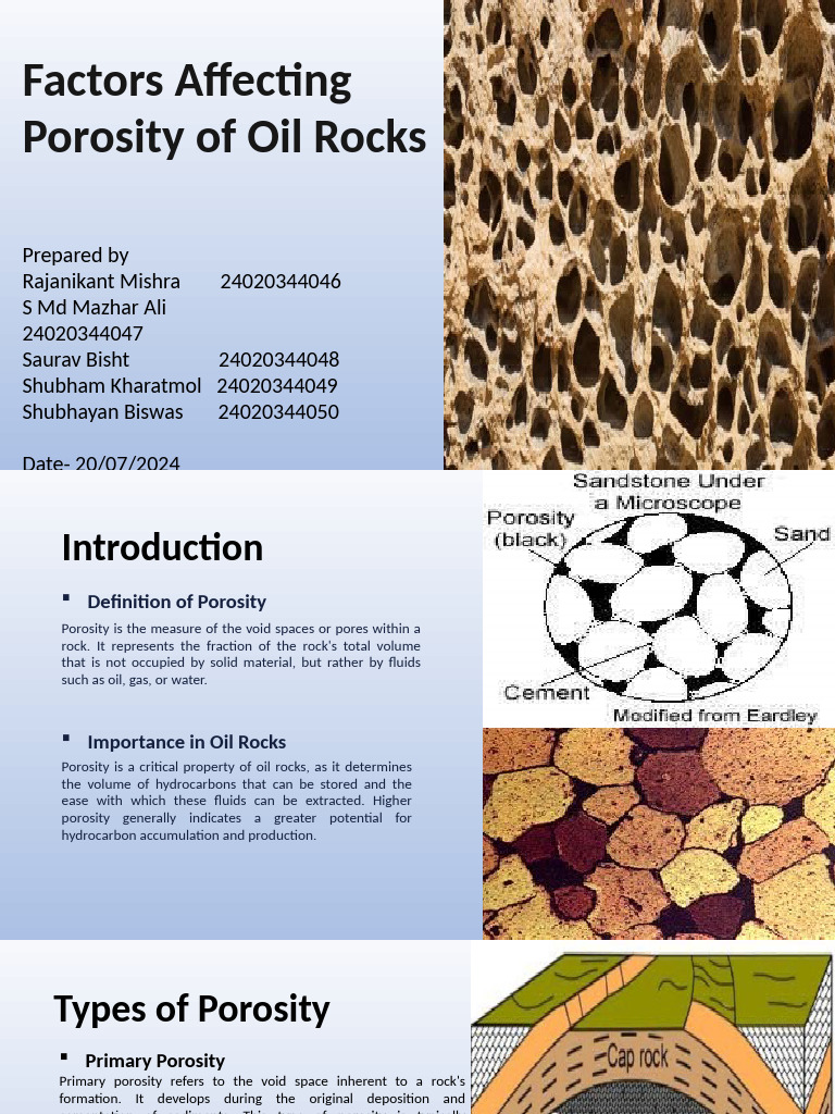 Group10 - Factors Affecting Porosity of Oil Rocks | PDF | Porosity ...