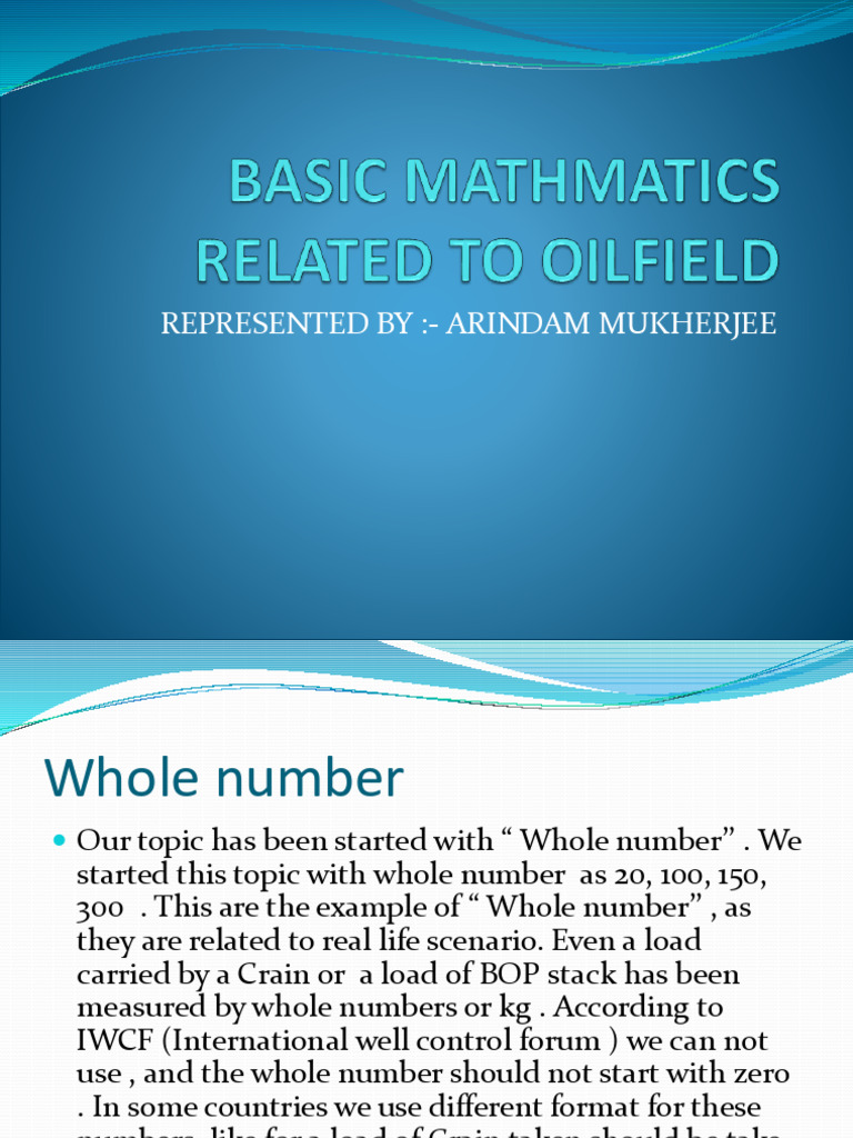 Oilfield Math Formulas Overview Pdf Area Circle