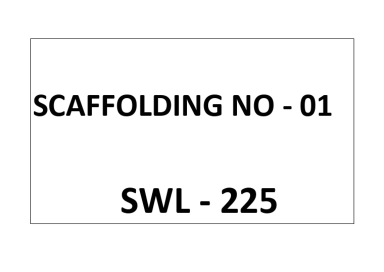Scaffolding Specifications SWL 225 | PDF