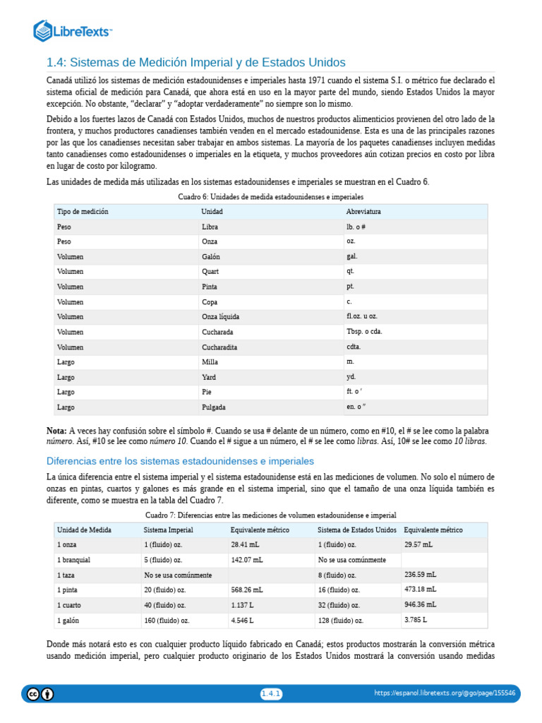 1.04 Sistemas de Medición Imperial y de Estados Unidos | PDF | Volumen ...
