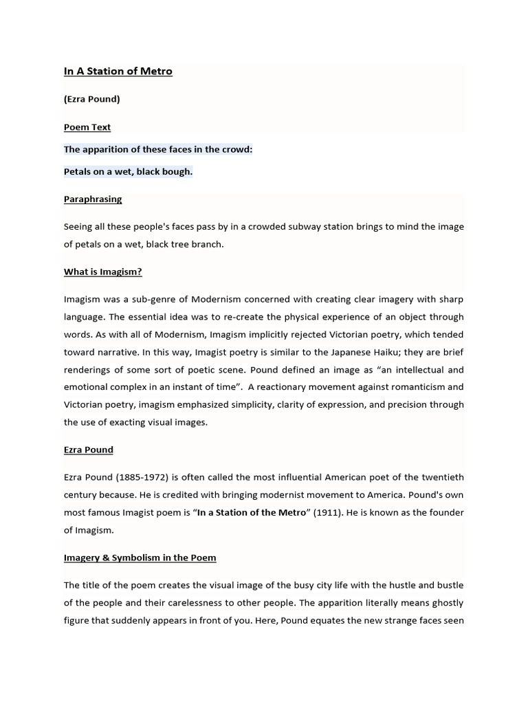 Metro | PDF | Poetry